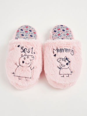 Peppa Pig Pink Best Mummy Furry Mule Slippers | Sale & Offers | George ...