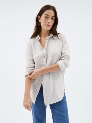 Neutral Striped Linen Blend Shirt | Women | George at ASDA