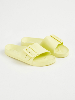Neon Yellow Buckled Footbed Sliders | Women | George at ASDA
