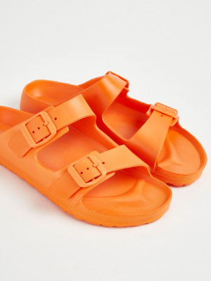 Orange Double Buckle Sliders | Women | George at ASDA
