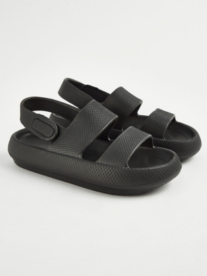 Black Double Strap Squidgy Sliders | Women | George at ASDA