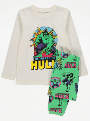 Marvel The Incredible Hulk Green Long Sleeve Pyjamas | Kids | George at ...
