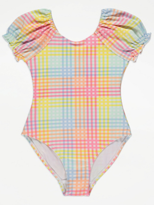 Rainbow Gingham Swimsuit | Kids | George at ASDA