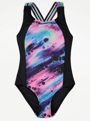 Bright Digital Print Sports Swimsuit | Kids | George at ASDA