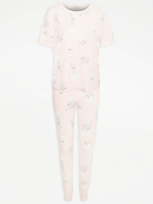 Pink Sloth Print Pyjamas | Women | George at ASDA