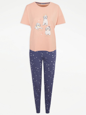 Pink Dog Print Short Sleeve Pyjamas | Women | George at ASDA