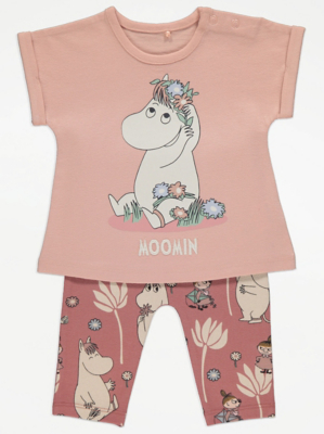 The Moomins Pink Character T-Shirt and Leggings Outfit | Baby | George ...