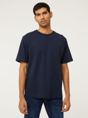 Navy Plain Oversized T-Shirt | Men | George at ASDA