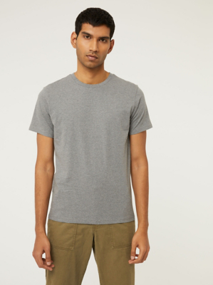 Grey Plain Slim Fit T-Shirt | Men | George at ASDA