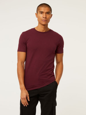 Burgundy Muscle Fit T-Shirt | Men | George at ASDA