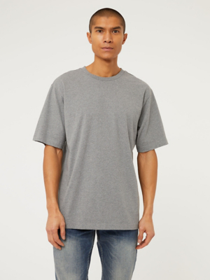 Grey Plain Oversized T-Shirt | Men | George at ASDA