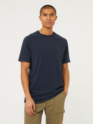Navy Plain Longline T-Shirt | Men | George at ASDA