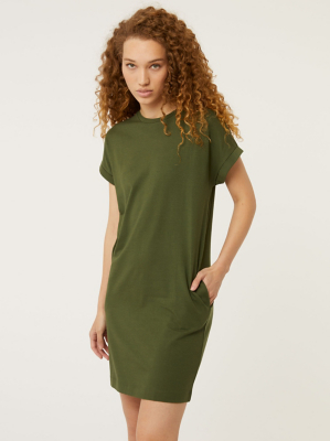 Khaki Basic Mini T-Shirt Dress | Women | George at ASDA