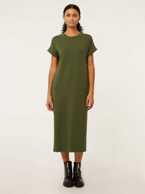 Khaki Basic Midi T-Shirt Dress | Women | George at ASDA