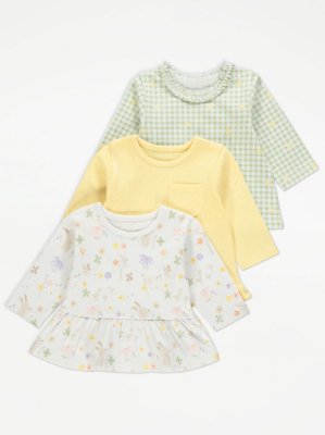 Pastel Meadow Print Long Sleeve Tops 3 Pack | Baby | George at ASDA