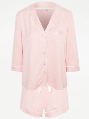 Pink Bride Piping Satin Short Pyjamas | Lingerie | George at ASDA