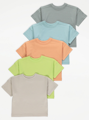 Plain T-Shirts 5 Pack | Kids | George at ASDA