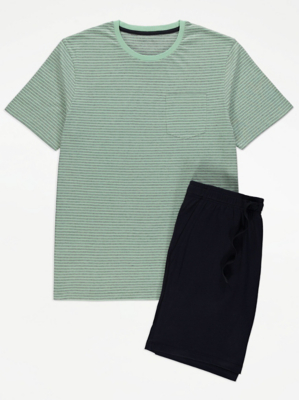 Green Stripe T-Shirt Short Pyjamas | Men | George at ASDA