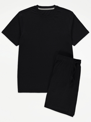 Black Short Sleeve Jersey Pyjamas | Men | George at ASDA