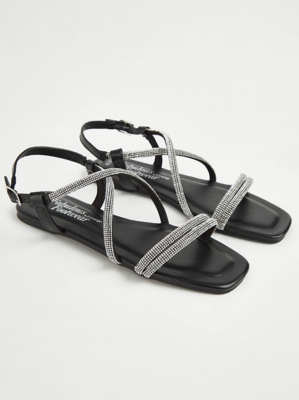 Black Diamante Sandals | Women | George at ASDA