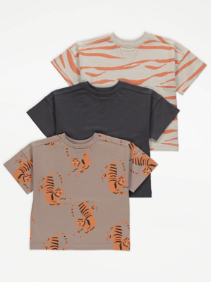 Tiger Print T-Shirts 3 Pack | Kids | George at ASDA