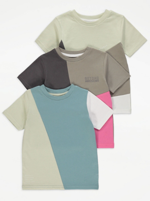 Colour Block T-Shirts 3 Pack | Kids | George at ASDA