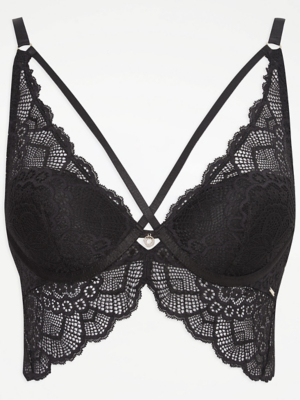Entice Black Lace Padded Bra | Sale & Offers | George at ASDA