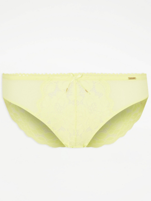 Entice Yellow Lace Broderie High Leg Knickers | Sale & Offers | George ...