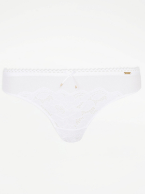 Entice White Floral Lace Thong | Lingerie | George at ASDA