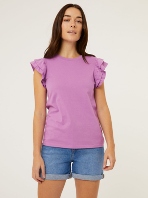 Lilac Frill Sleeve Top | Women | George at ASDA