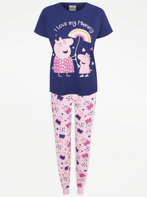 Peppa Pig Matching I Love My Mummy Navy Pyjamas | Women | George at ASDA