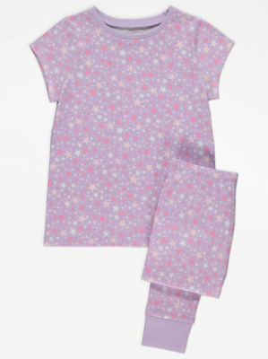 Lilac Star Jersey Pyjamas | Kids | George at ASDA