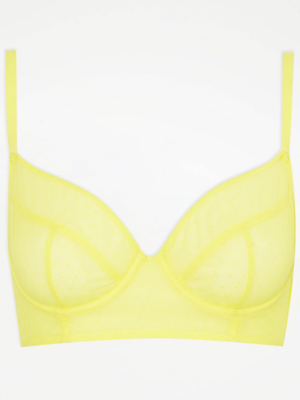 Yellow Polka Dot Lace Non Padded Bra | Sale & Offers | George at ASDA