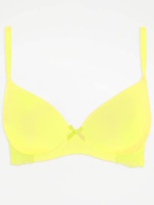 Yellow Lace Trim T-Shirt Bra | Lingerie | George at ASDA