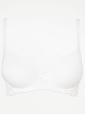 White Lace T-Shirt Bra | Lingerie | George at ASDA