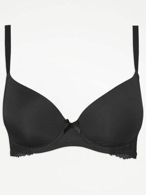 Black Padded Lace T-Shirt Bra | Lingerie | George at ASDA