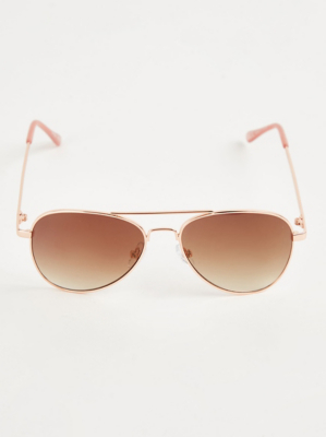 Rose Gold Aviator Sunglasses | Kids | George at ASDA