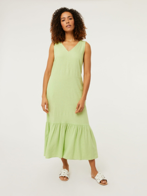Lime Linen Blend Midi Dress | Women | George at ASDA