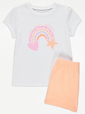 Bright Rainbow Print Short Pyjamas | Kids | George at ASDA