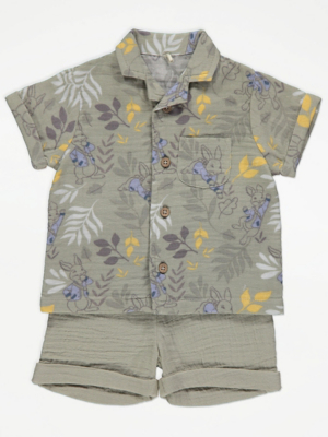 Peter Rabbit Khaki Shirt and Shorts Outfit | Baby | George at ASDA