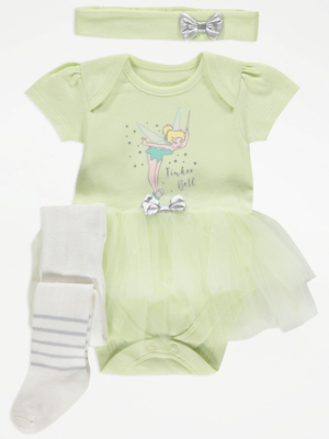 Disney Tinker Bell Bodysuit Tights and Headband Outfit | Baby | George ...