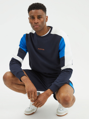 Navy Colour Block New York State Co-ord | George at ASDA