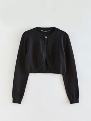 Black Diamante Button Knitted Shrug | Kids | George at ASDA