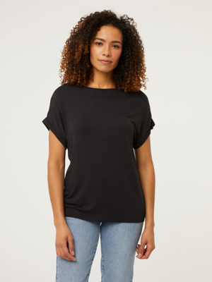 Black Slouchy Plain Jersey T-Shirt | Women | George at ASDA
