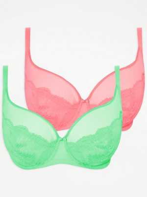 Bright Sheer Lace Non Padded Bras 2 Pack | Sale & Offers | George at ASDA