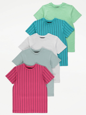 Striped T-Shirts 5 Pack | Kids | George at ASDA