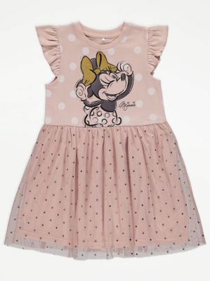 Disney Minnie Mouse Pink Mesh Dress | Kids | George at ASDA
