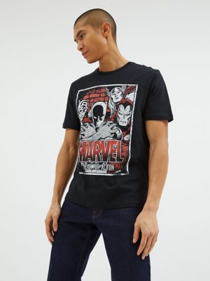Marvel Black Ready For Action T-Shirt | Men | George at ASDA