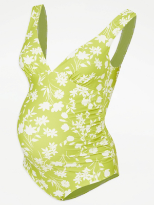 Green Floral Print Swimsuit | Women | George at ASDA