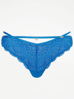 Entice Blue Lace Thong | Sale & Offers | George at ASDA